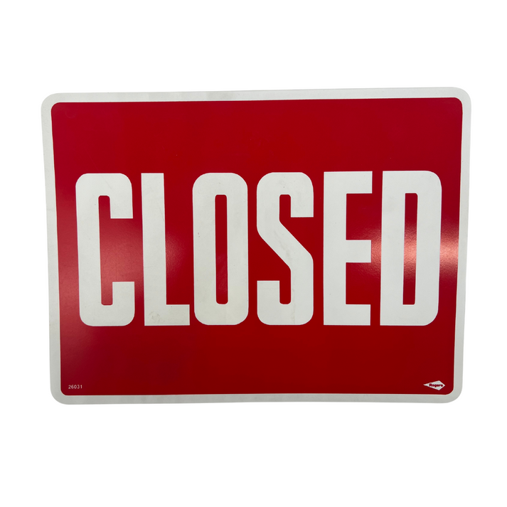 Red Closed Sign – 614 Barber Supply
